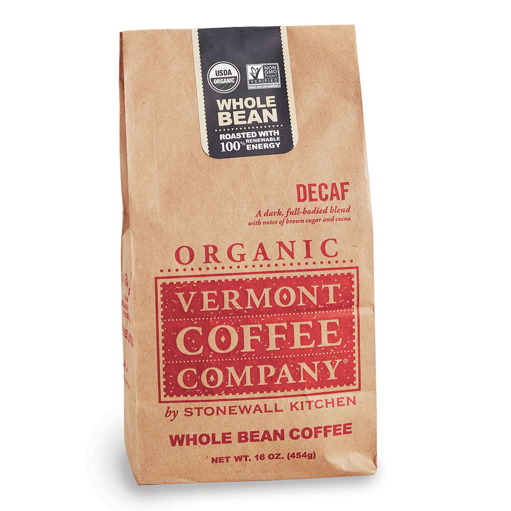 Organic Decaf Whole Bean Coffee - Vermont Coffee Company - Stonewall ...